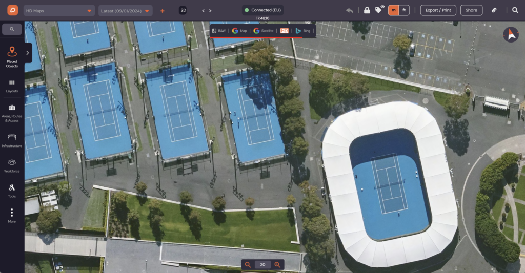 Create event site plan using HD maps in OnePlan | OnePlan